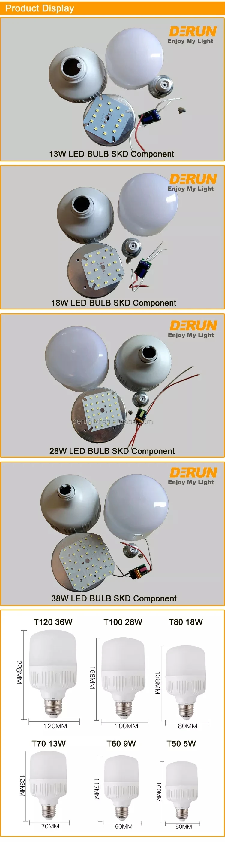 Wholesale Light A60 E27 B22 Base Led Dob A T Bulb Skd Parts Raw ...
