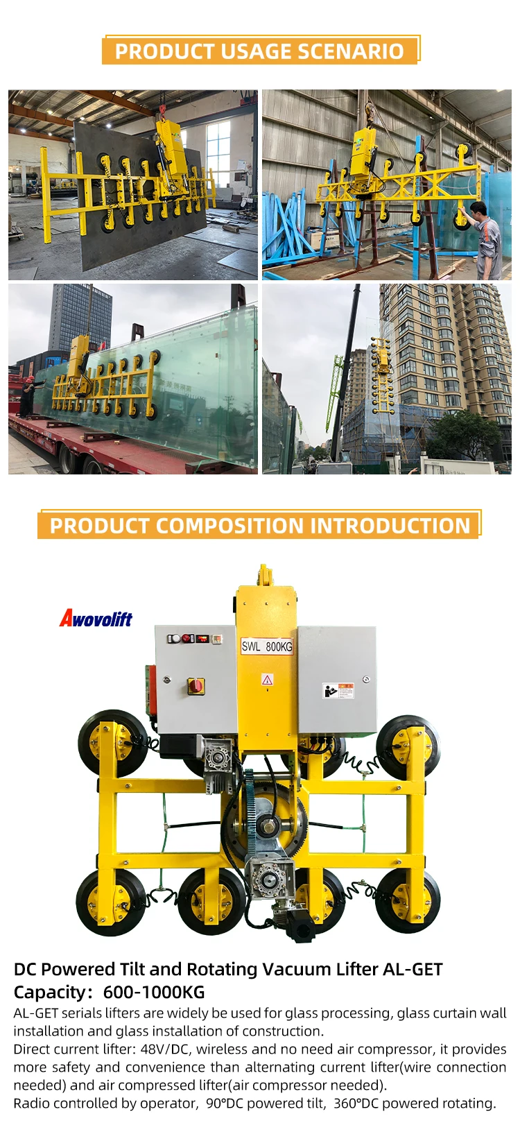 Awovolift Glass Vacuum Lifting Remote Control Flip 90 And Rotation 360 ...