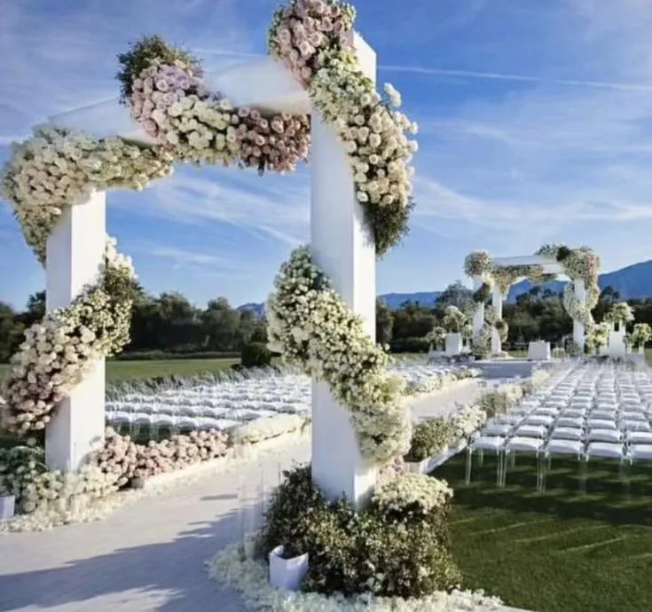 IFG New Design White Red Large Flower Runner Arch Wrap in Pillar for ...