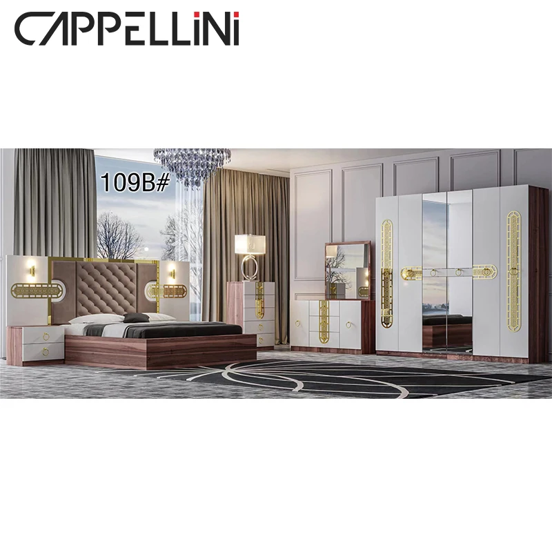 Modern Luxury Bedroom Furniture Bedroom Suit Bed White Leather Bed Home ...