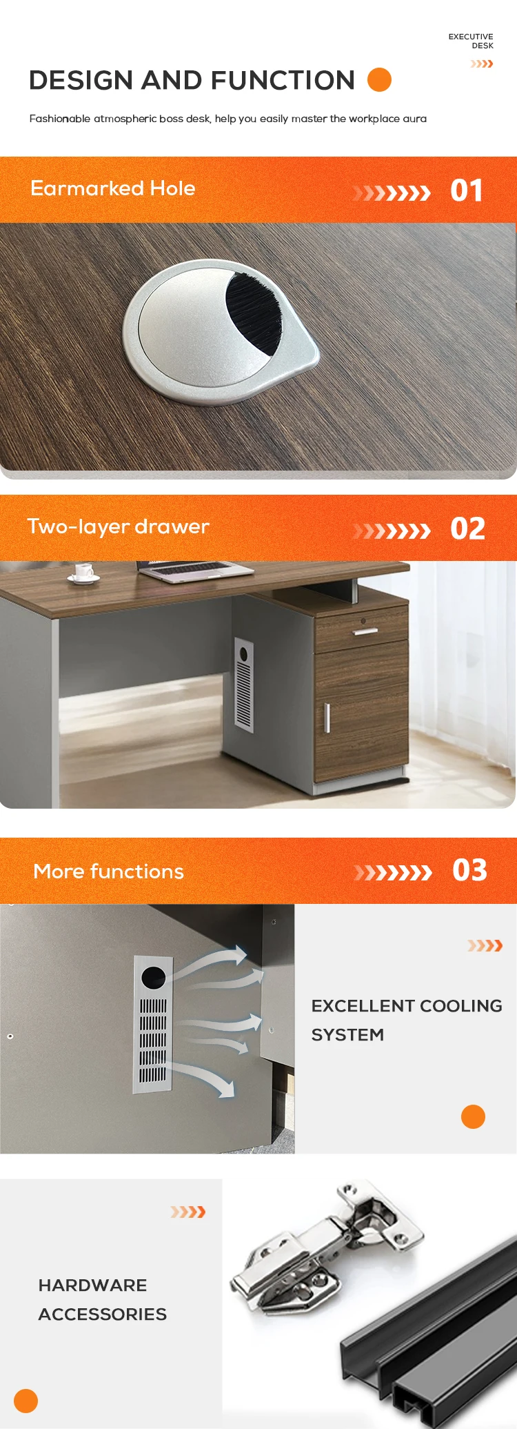 Modular Study Desk - Office Table with Drawers & Certifications