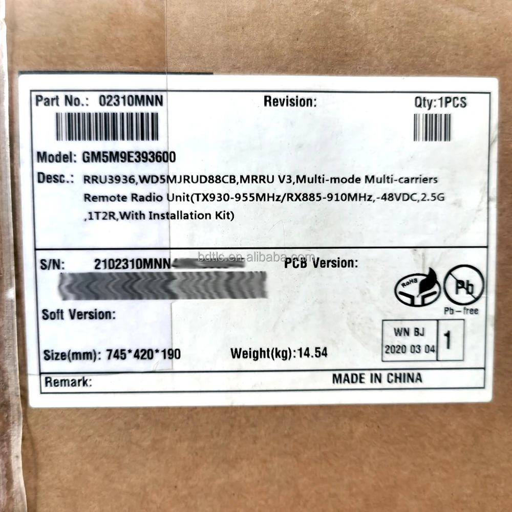 Base Station Bbu Rru Rru3936 900mhz Rru3936-900 02310mnn - Buy Rru3936 ...