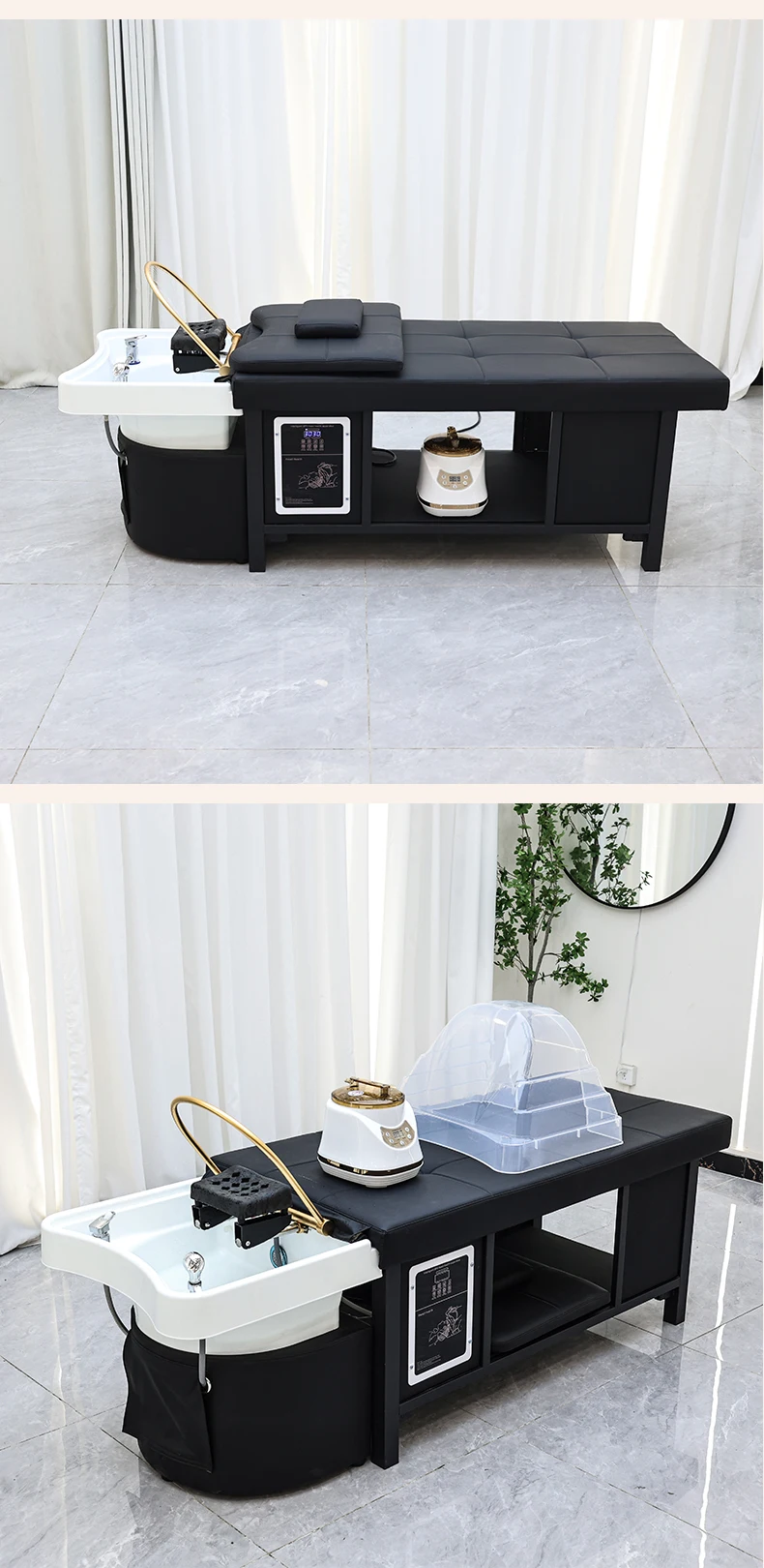 Modern Japanese Head Spa Waterfall Hair Washing Bed Salon