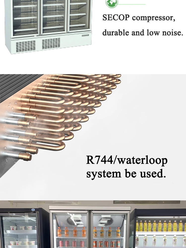 Refrigeration Supermarket Equipment Glass Door Cabinet Efficient ...