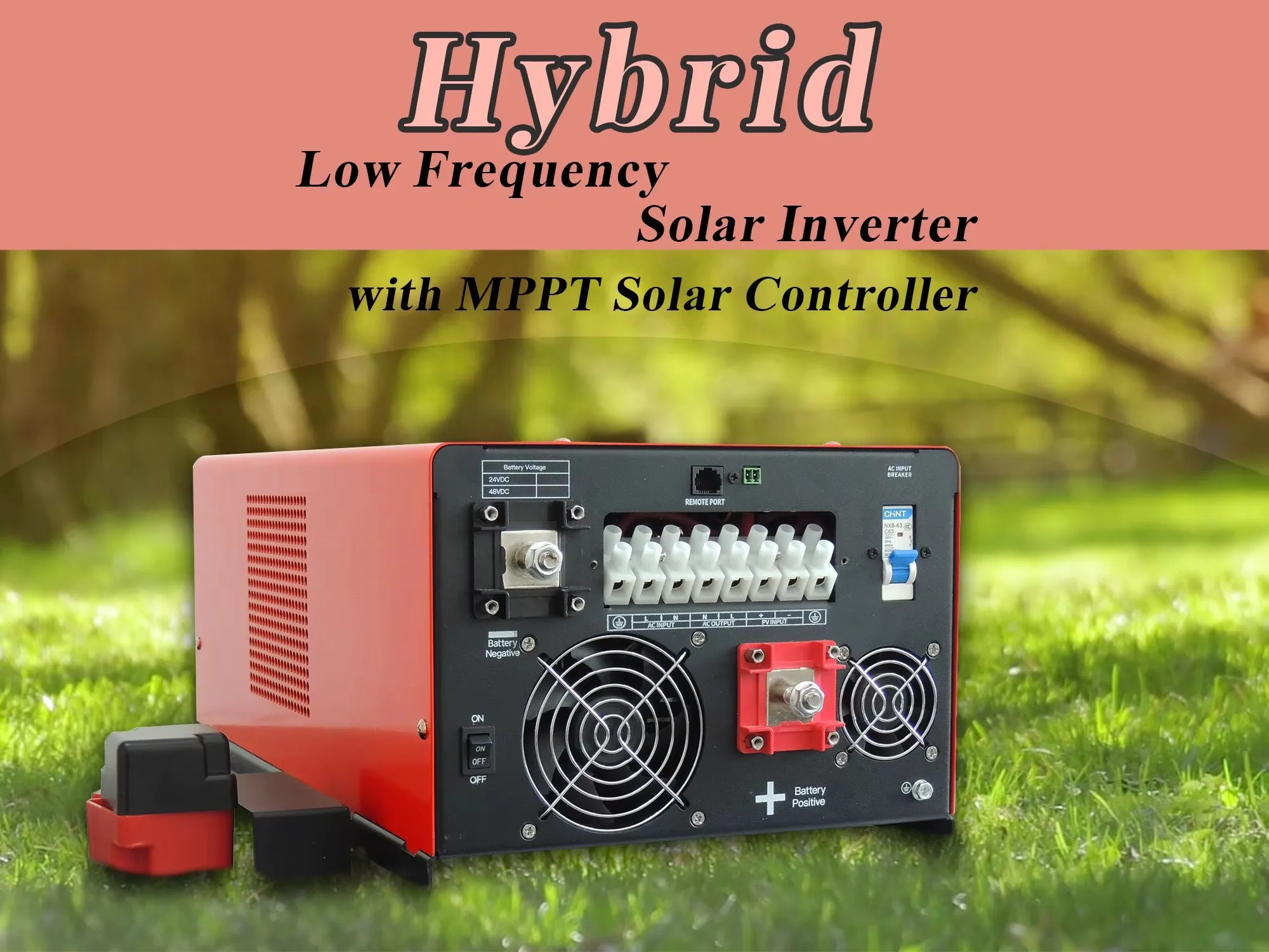 6KW Low Frequency 24V Hybrid Solar Inverter 60A MPPT Controller Pure ...