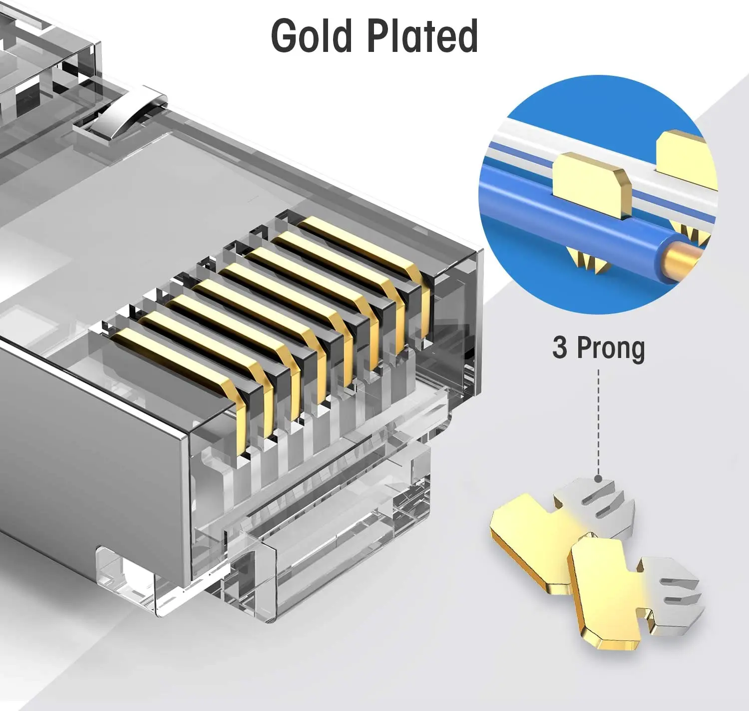 UTP CAT6 Crystal Head Modular Plug RJ45 Connector Stranded Ethernet ...