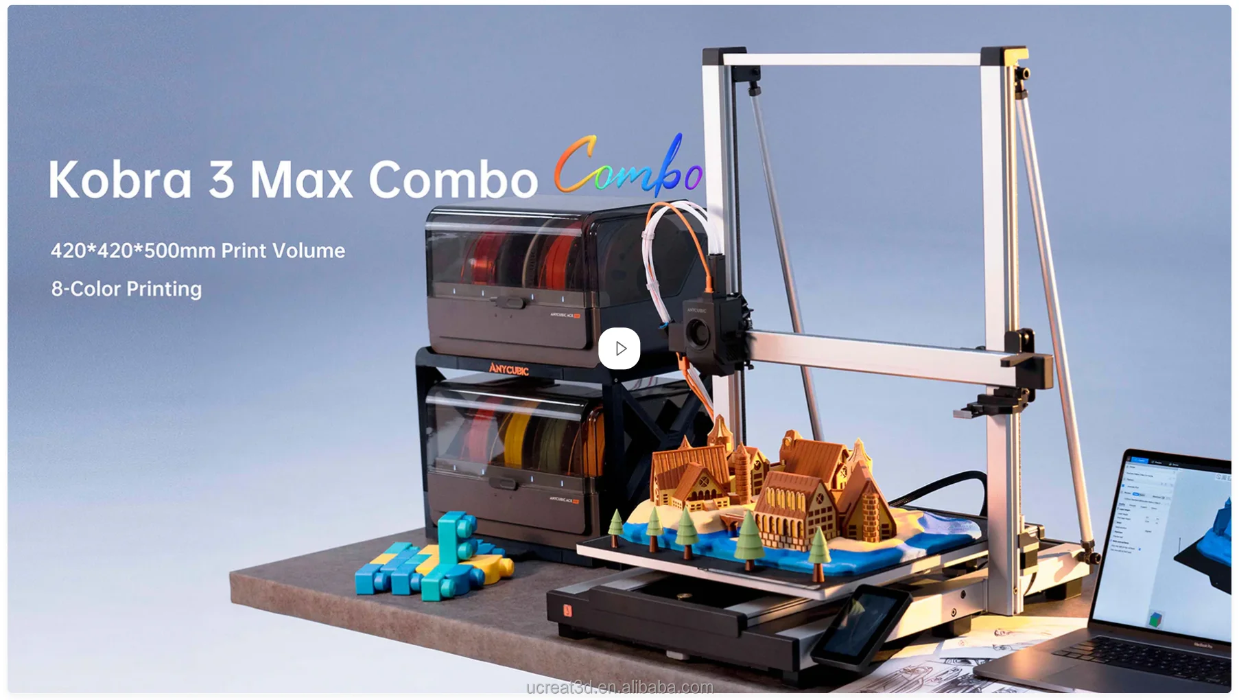 Anycubic Kobra 3 Max Combo: Large Format Multicolor FDM 3D Printer ...
