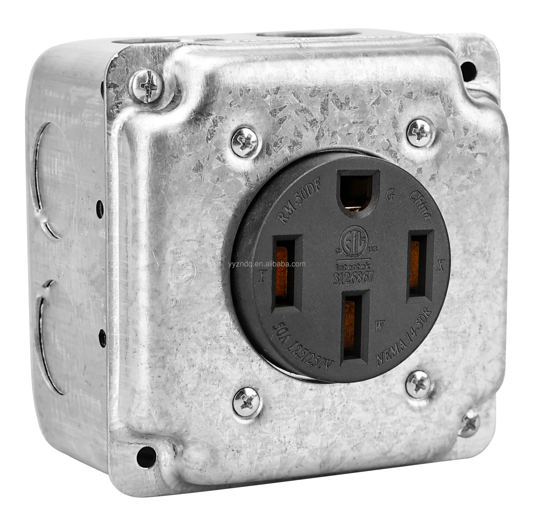Receptacle Electrical Box Kit Including NEMA 14-50R Receptacle, Metal ...
