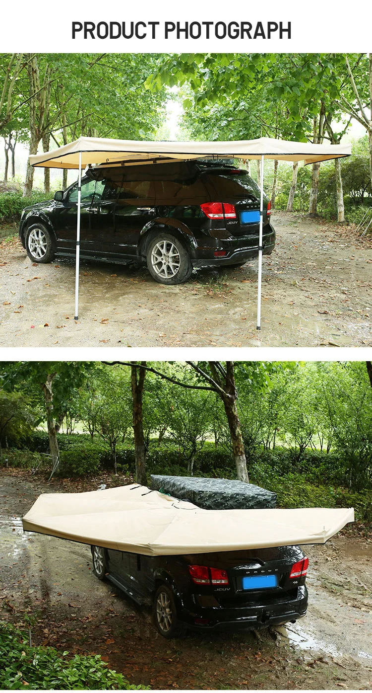 Retractable Folding Car Roof Side Awning 270 Degree Cover Tent Camping ...
