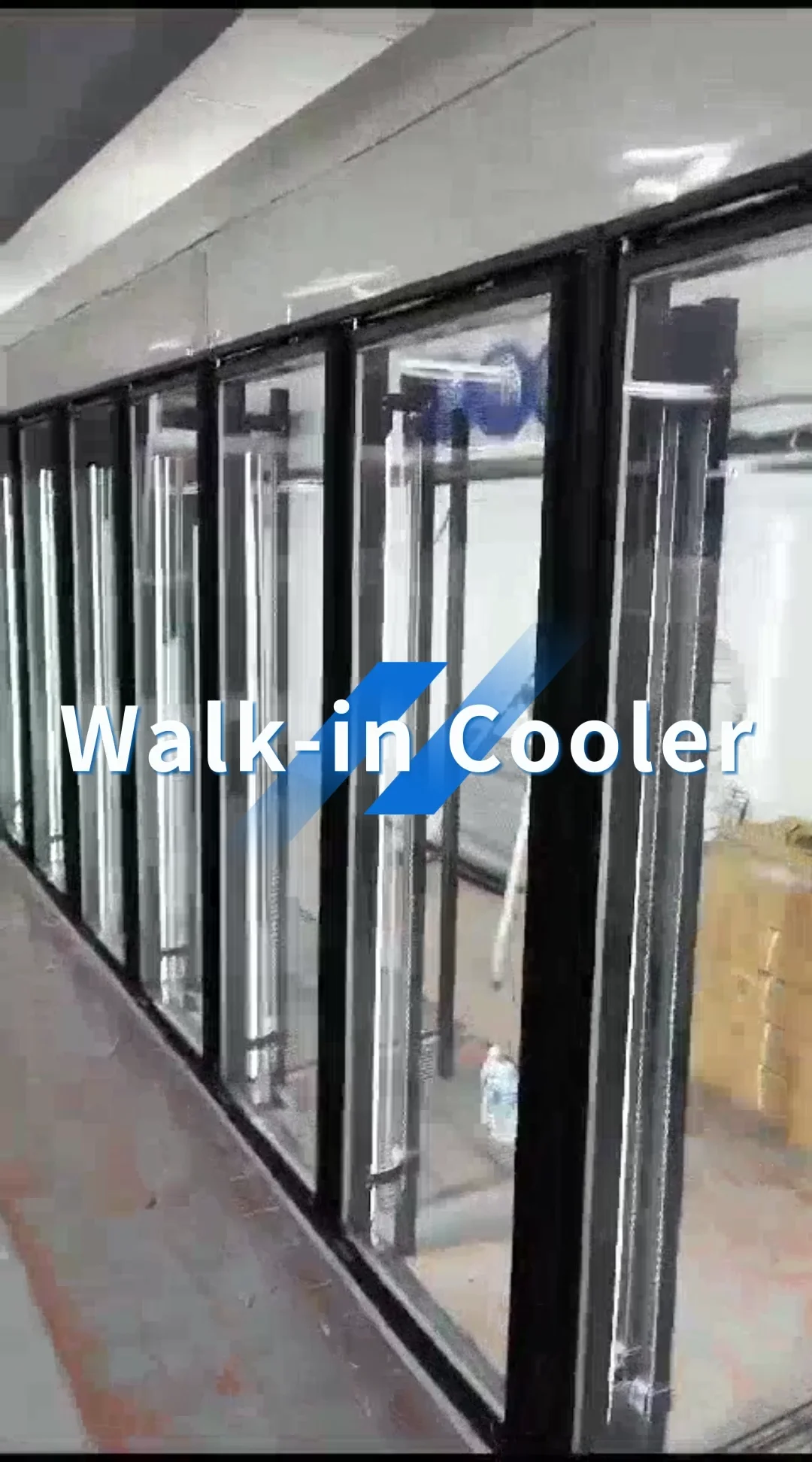 Walking Cold Room With Freezer Chiller Glass Door And Shelves For ...