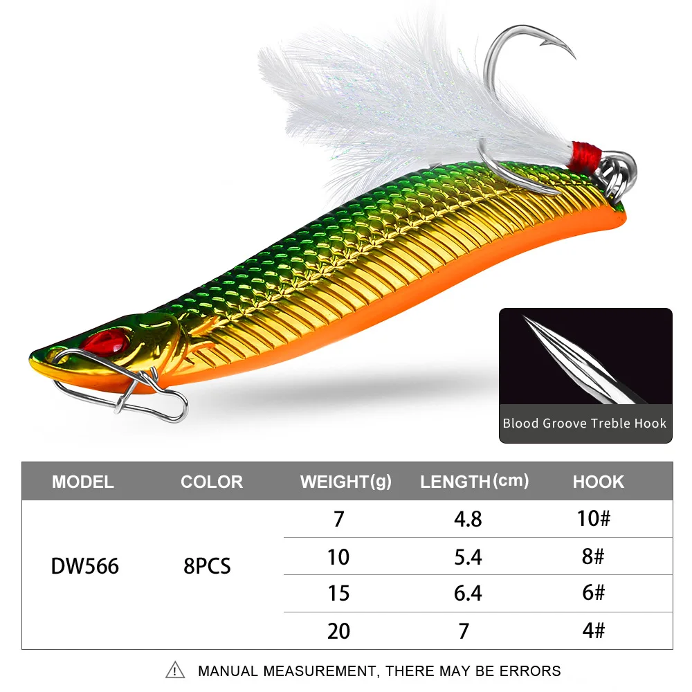 Long Cast S-shape Hard Fishing Lure Spoons Sequins Metal Bait With ...