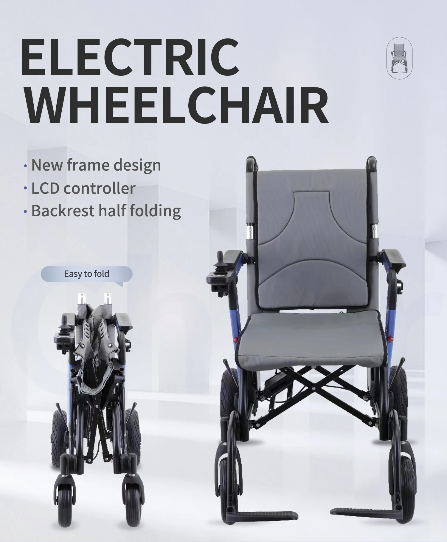 Travel New Power Wheelchairs Folding Motorized Transport Chair Portable ...