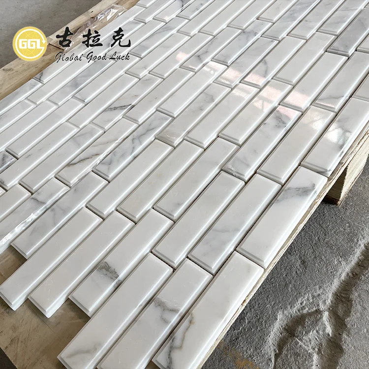 Interior Wall Tiles - Curve Fluted Modern Mini Flute Mosaic