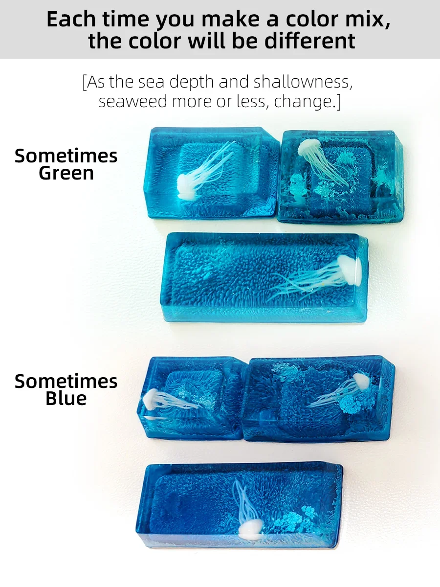 Jellyfish Transparent Ocean Blue Mechanical Keyboard Keycaps Set - DIY ...