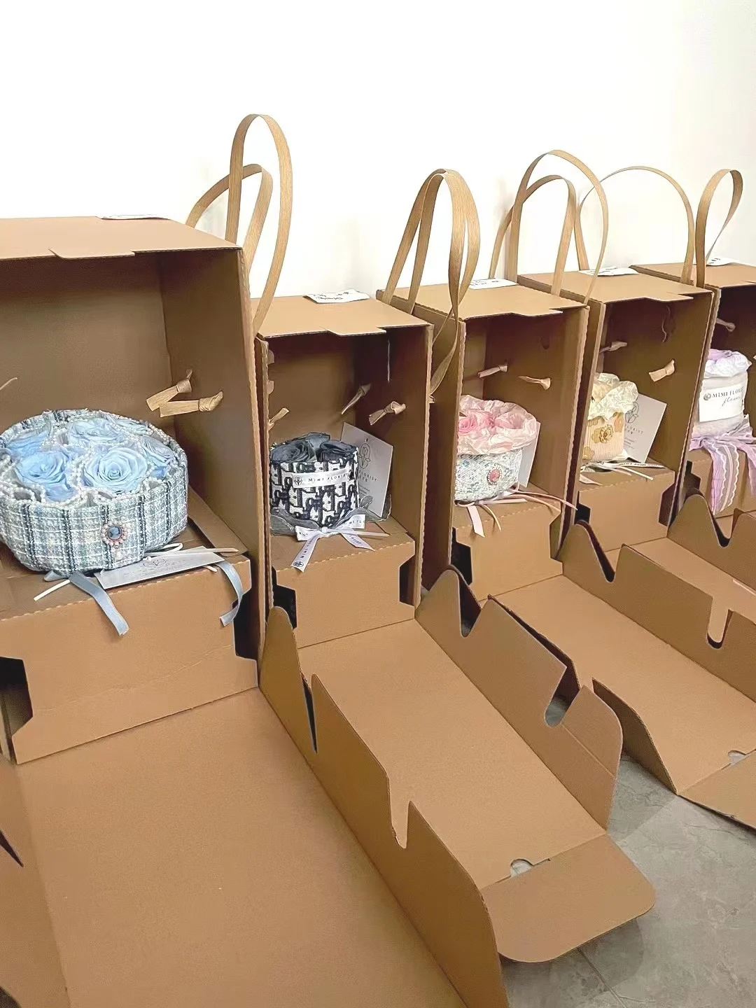 Flower Delivery Corrugated Box With Hhandle,Unique Shipping Packing Box ...