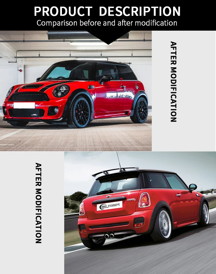 Bumper Side Skirt Rear Spoiler Complete Body Kit For Bmw Mini R55 R56 ...