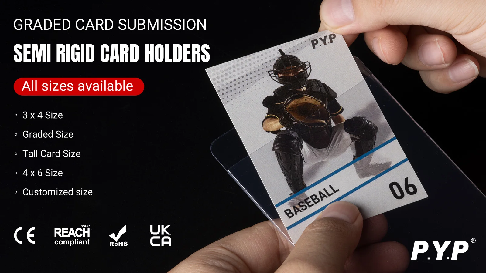 PVP SR001 - 200 Ultra Clear Semi Rigid Card Holders for Trading