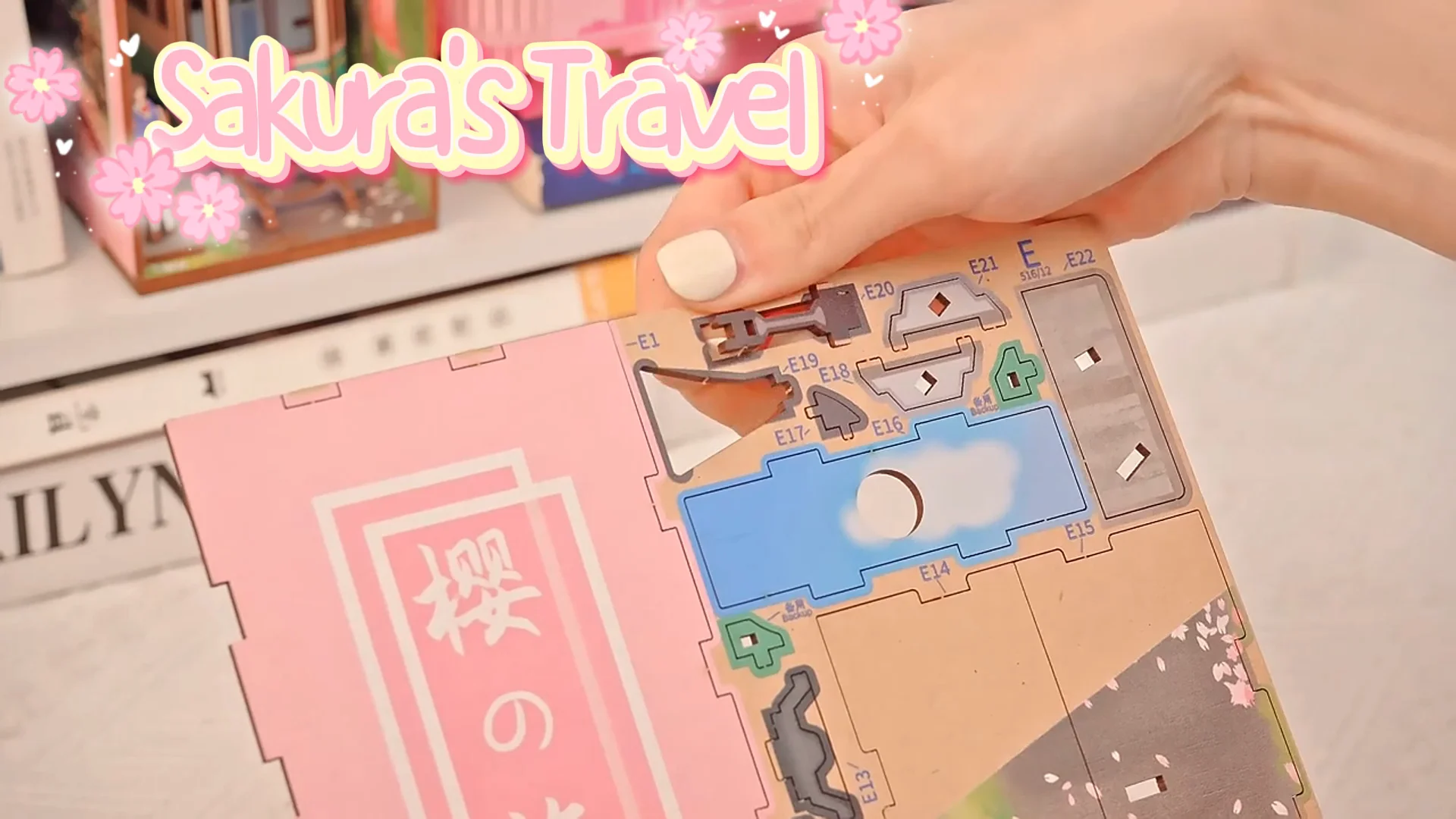 Tonecheer Sakura's Travel Diy Book Nook Kit Wooden Bookends Book Nook ...