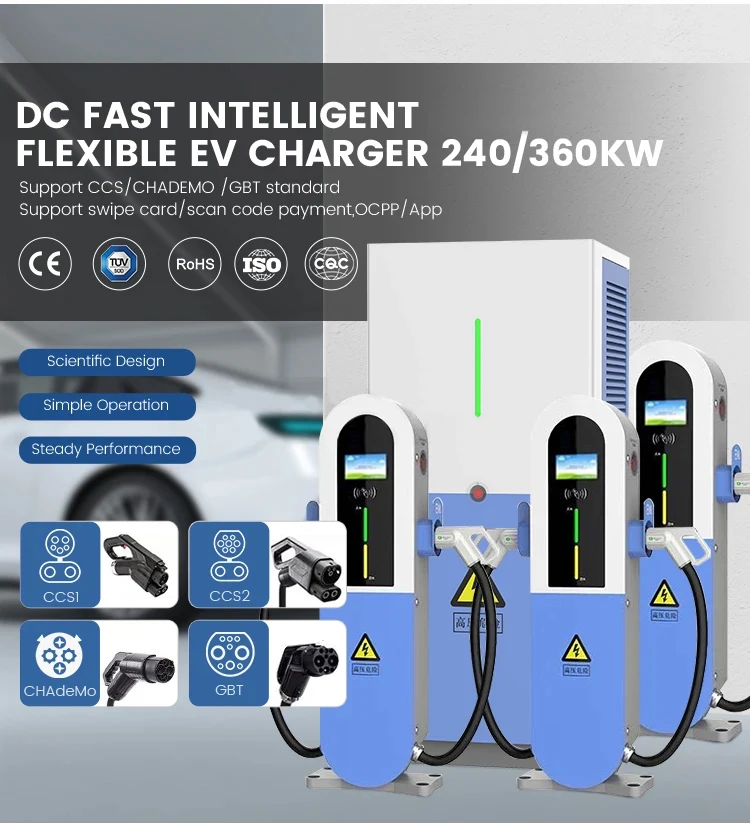Smart Ocpp 1.6 Chademo Gbt Ccs1 Ccs2 240kw 360kw Dc Ev Charger Electric Vehicle Car Charging ...