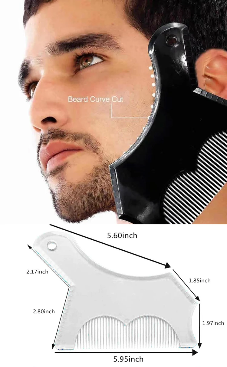 2022 Plastic Beard Lineup Guide Template Beard Shaper Hairlines Shaping Tool With Comb For Men ...