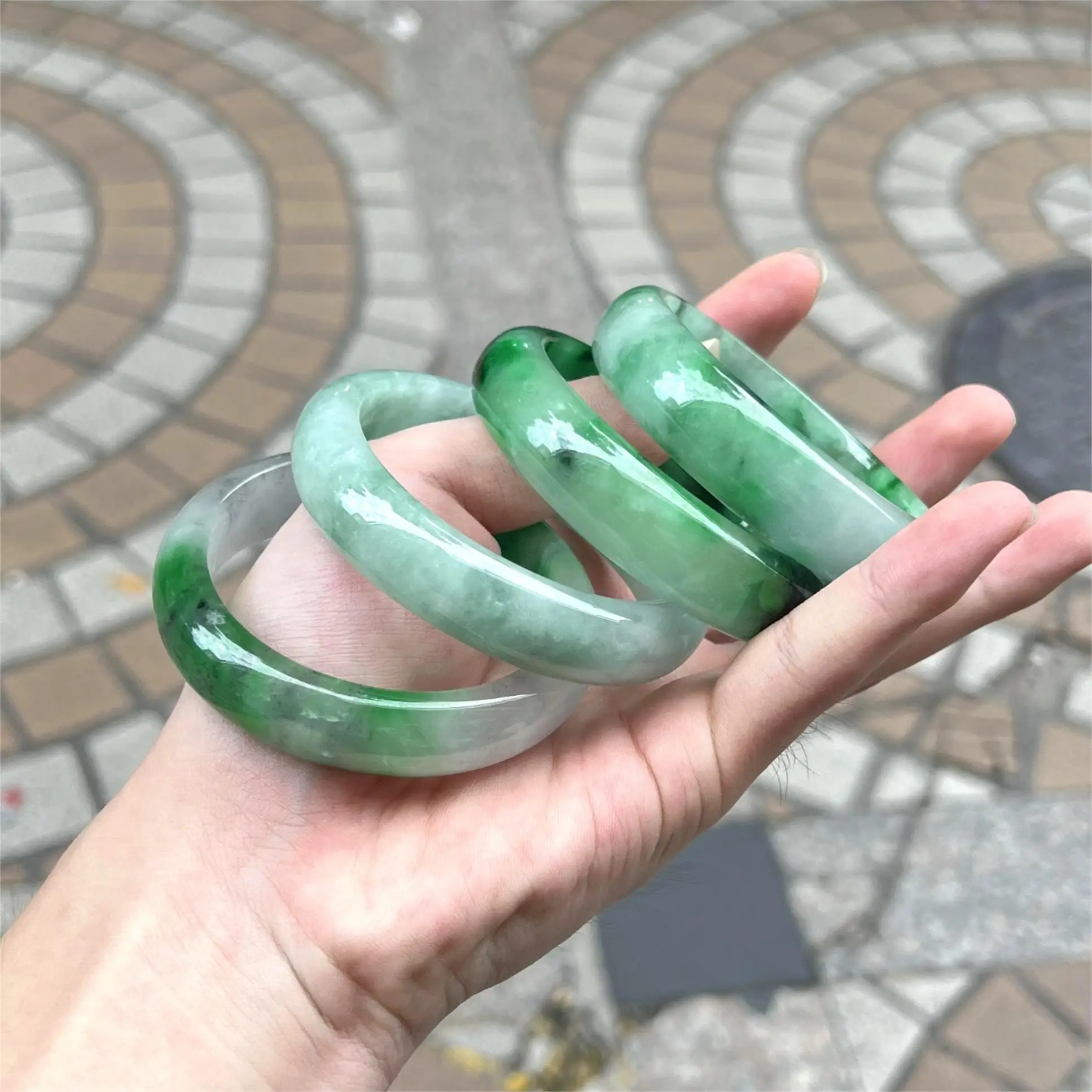 Wholesale Natural Real Myanmar Jade Jadeite Jasper Jade Adult Bangle ...