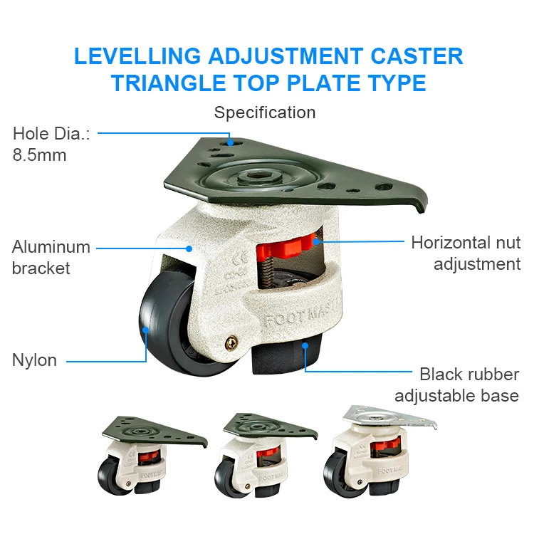 Leveling Caster Wheels Nylon Caster 60f 80f 100f Adjustable Caster ...