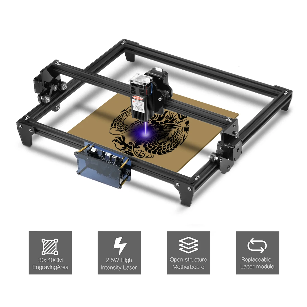 30x30cm Diode Laser Engraver Engraving Desktop Carving Cutting Machine ...