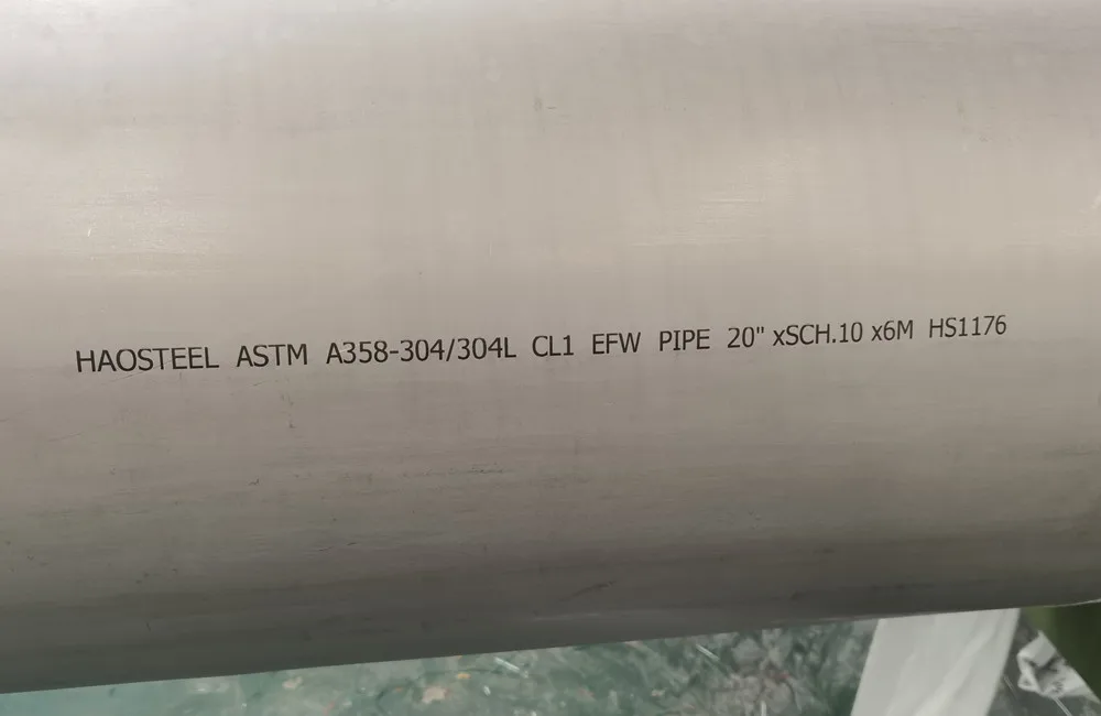 ASTM A358 CL.1 TP304/304L Stainless Steel Welded Pipe EFW 6M Length ...