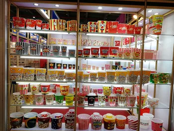 175oz Big Square Plastic Popcorn Bucket With Scalloped Top Edge ...