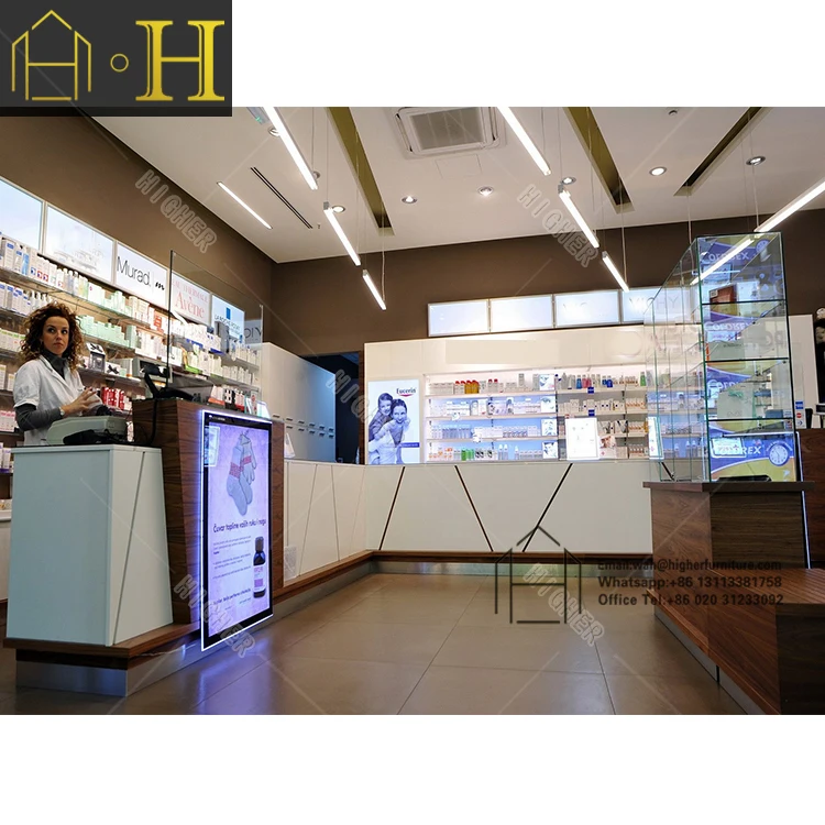 Modern Medical Store Display Counter Design Health Care Store Furniture ...