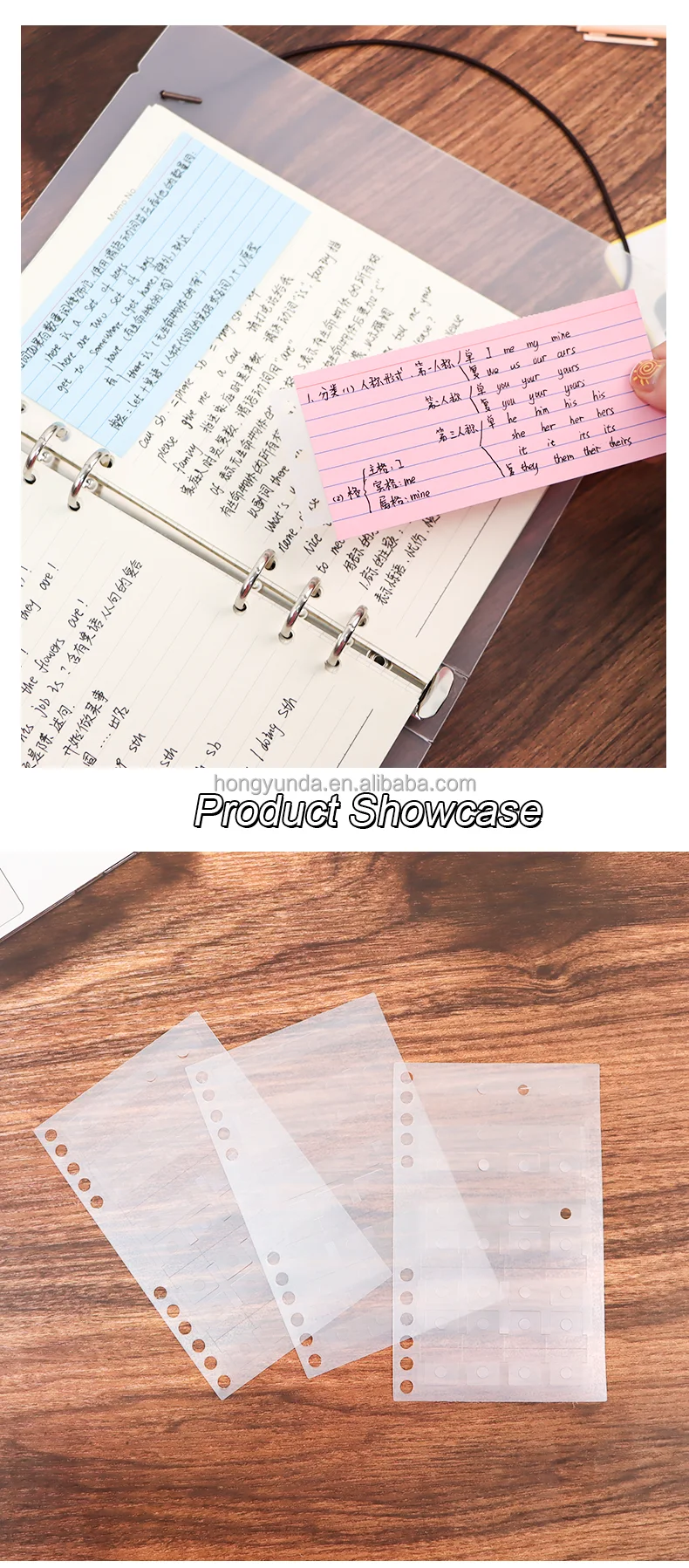 Plastic Pvc clear Frosted Cards with Tab Page Flag Can Add Task Sticker ...