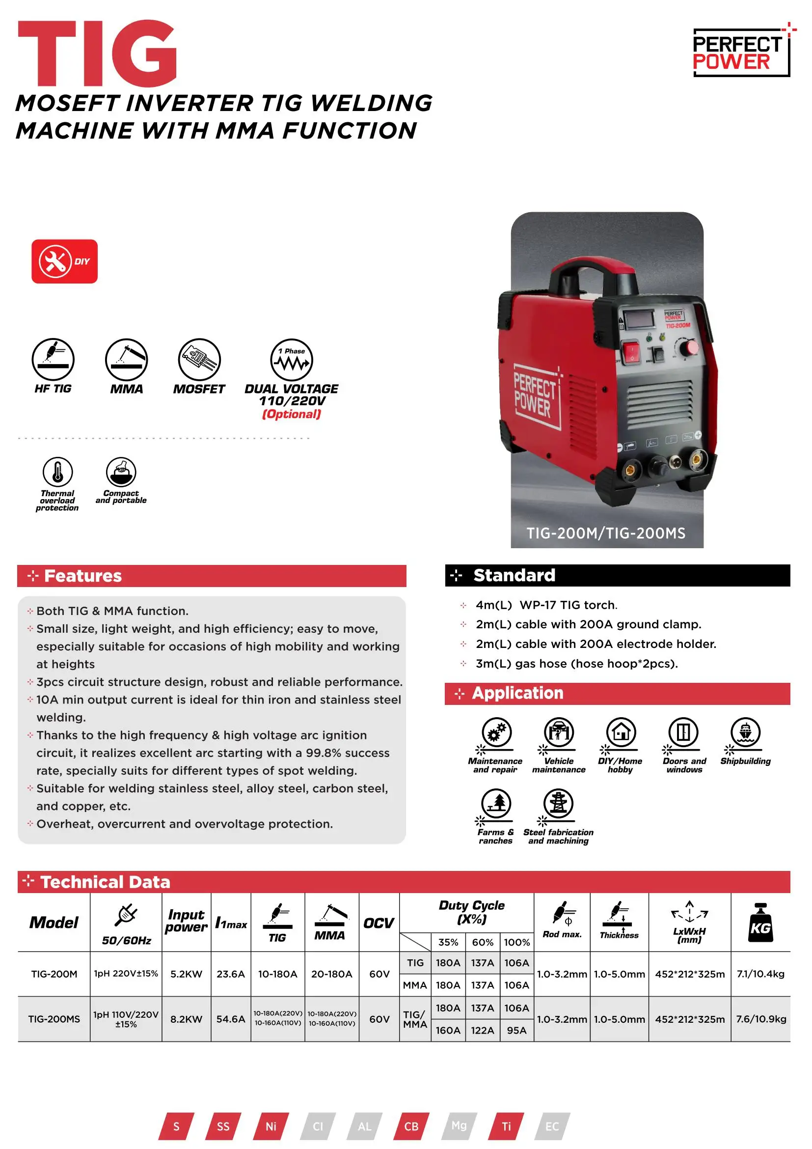 200a Ac Dc Tig Welder Tig-200m Cold Tig Welding Machine Aluminum Smart ...