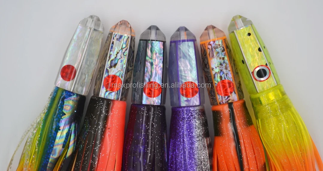 5 Holes Wahoo Mahi Sailfish Resin Bullet Jet Skirted Trolling Offshore ...