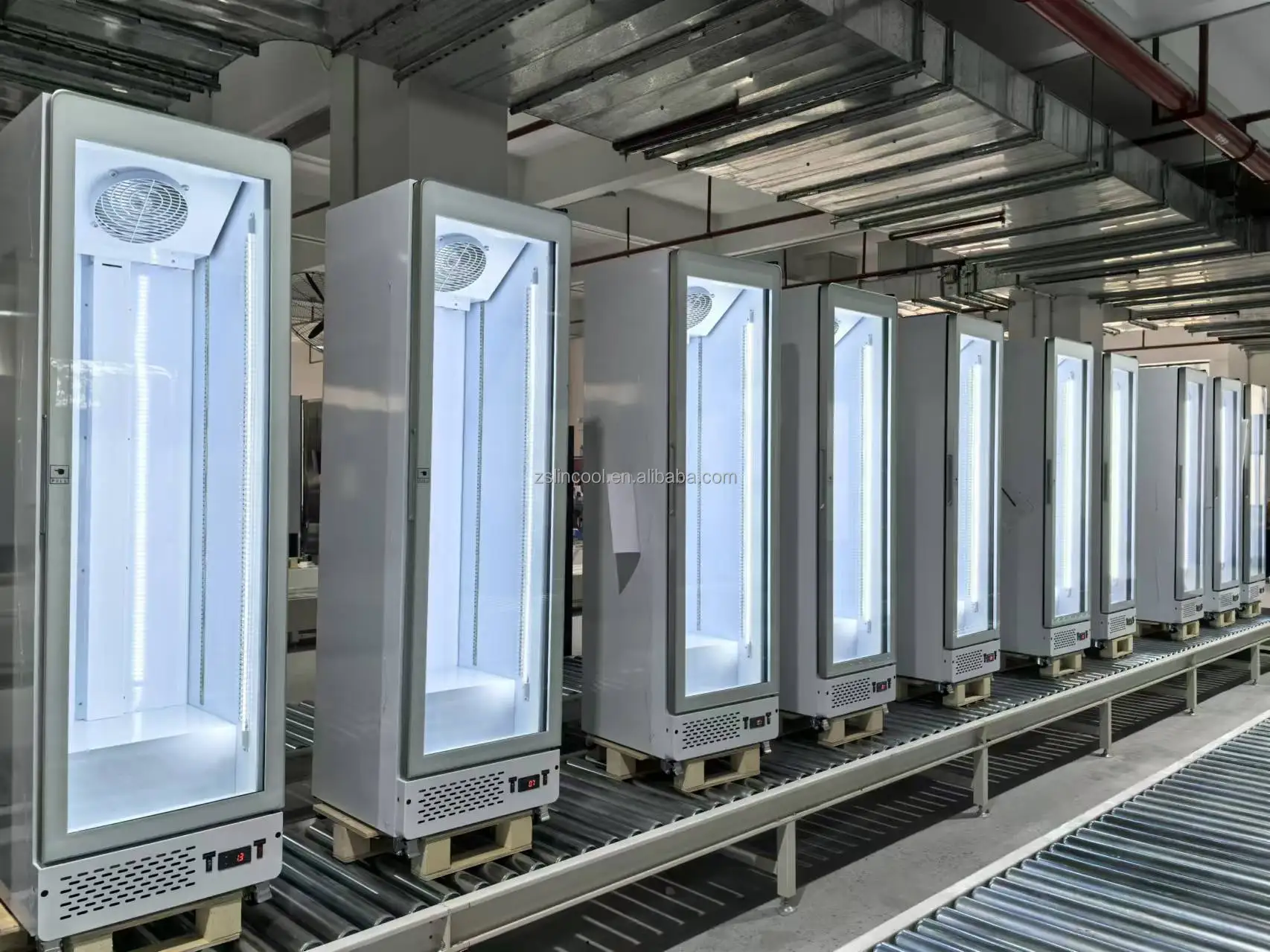 Commercial 500L Full Glass Door Vertical Freezer Cold Cola Drink ...