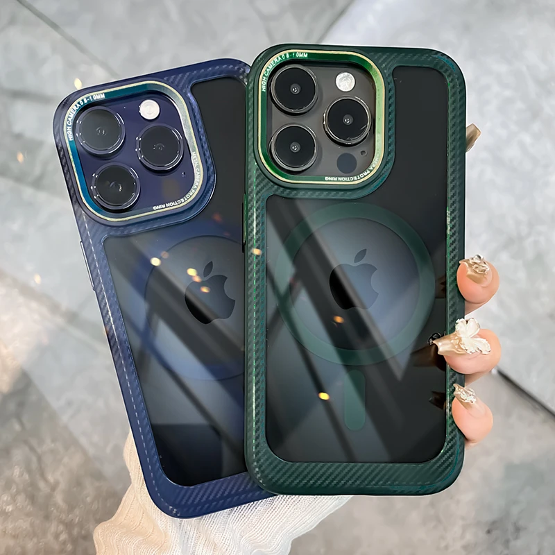 Luxury Metal Camera Frame Transparent Silicone Pc Phone Case For Iphone ...