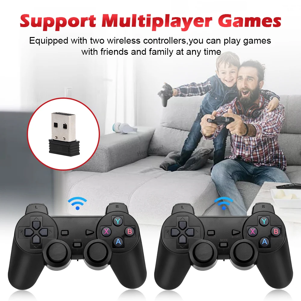X2 Plus 4k Gamestick Retro Video Game Console 2.4g Wireless Controller ...