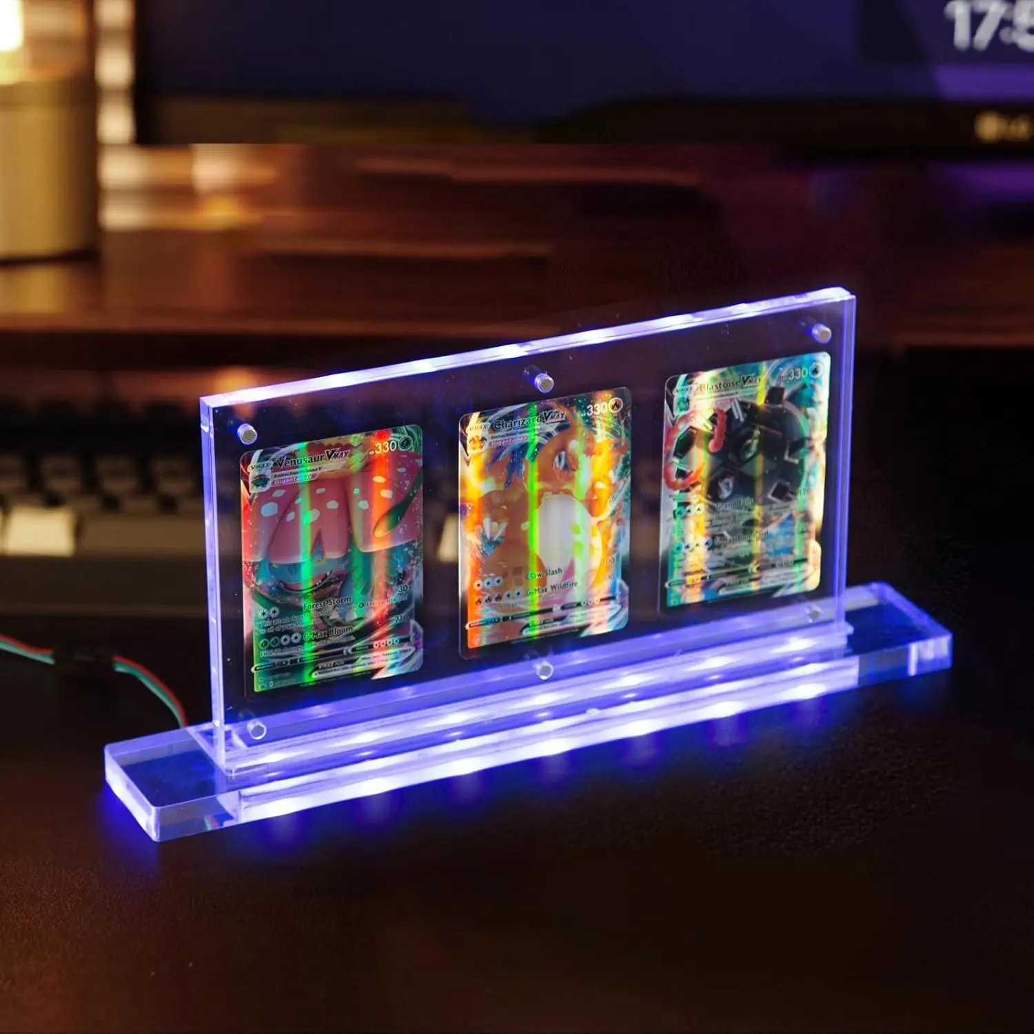 Acrylic Trading Card Frame with LED Light - Plexiwood Display Case