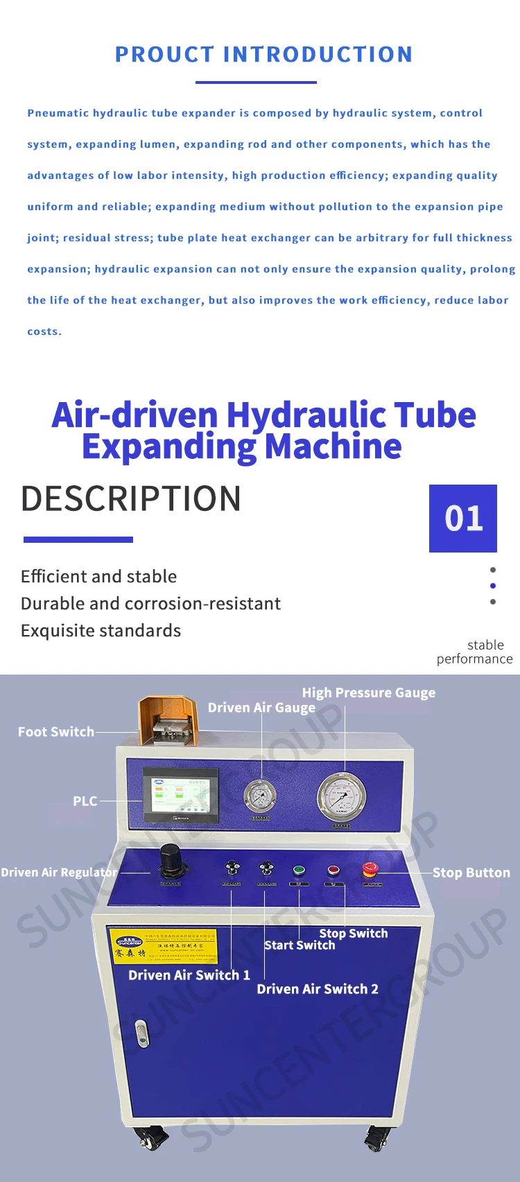 Suncenter High-Pressure Air Driven Copper Tube Expander Automatic ...