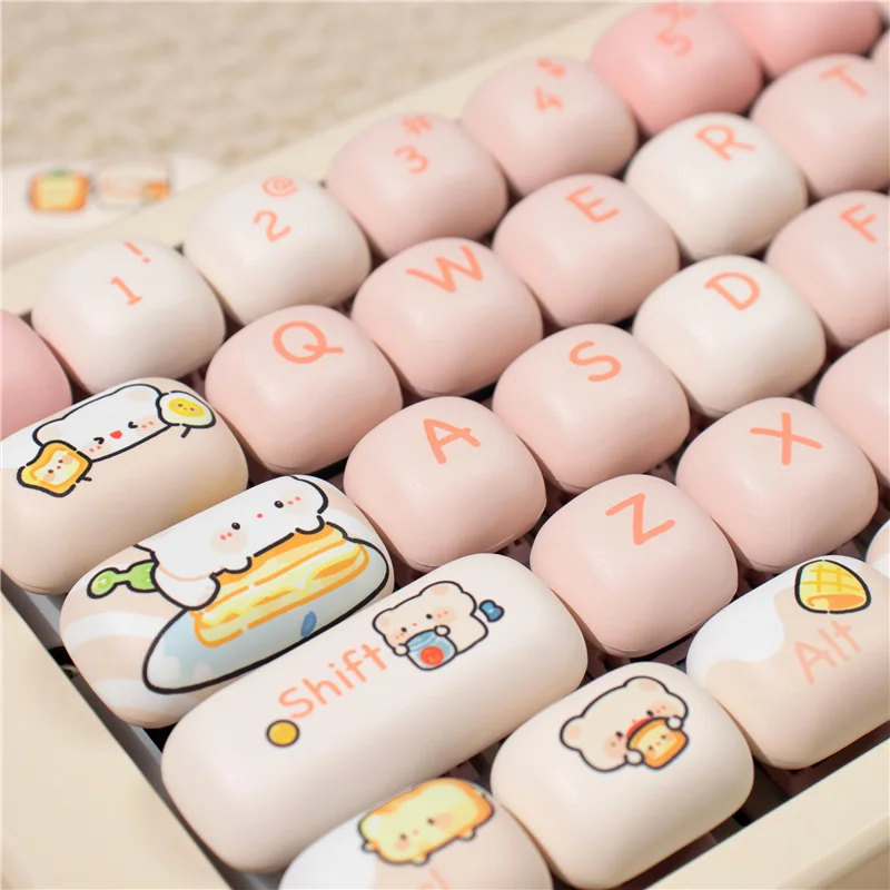 MOG Profile Bread Bear Keycaps 144 Keys Cherry Profile PBT Dye ...