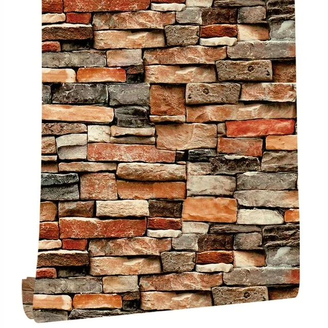 Udk 3d Colorful Bricks Pattern Pvc Material Waterproof Wall Decor Self ...