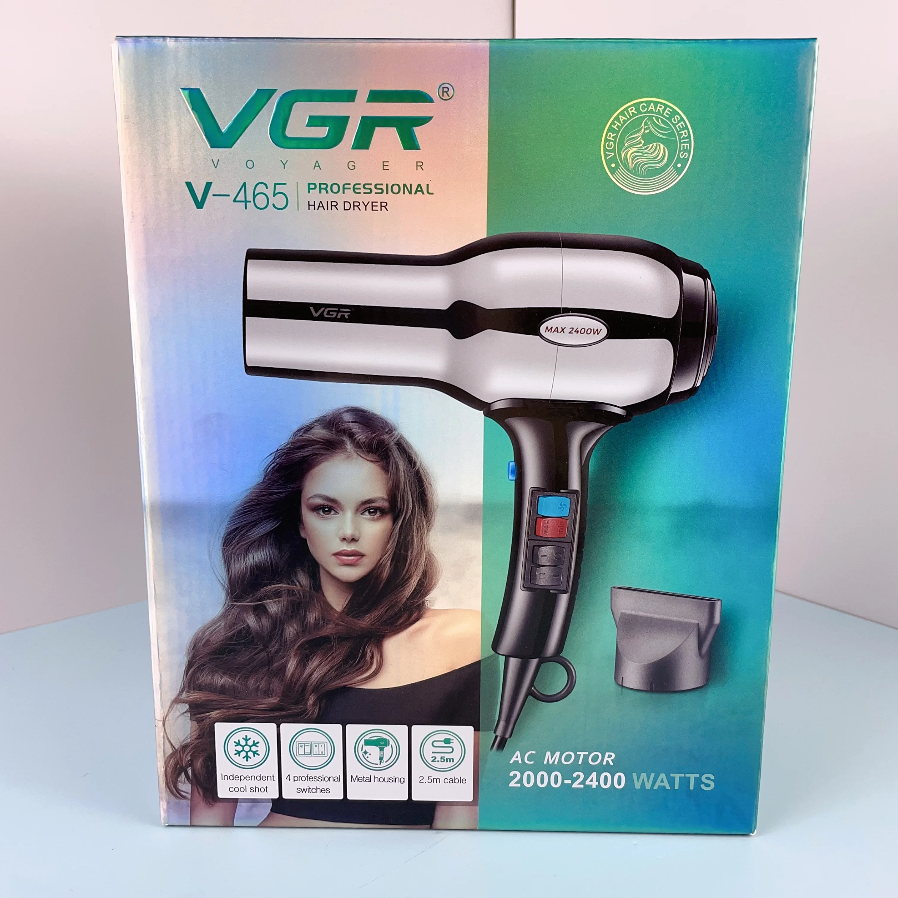 VGR V-465 Professional Hair Dryer - 2000-2400W AC Motor