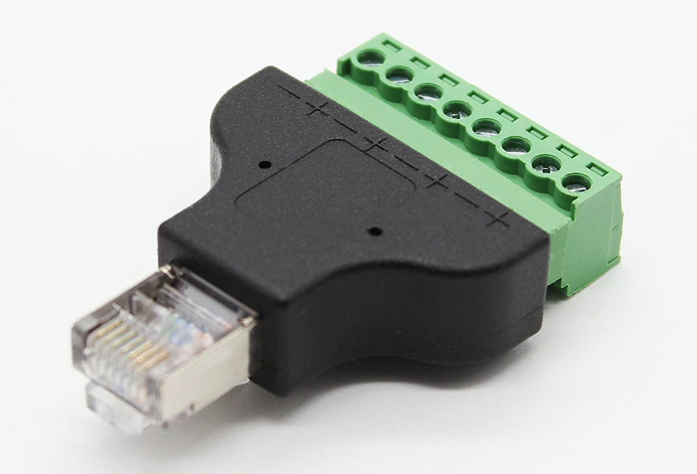 RJ45 to Screw Terminal Block 8P Connector Ethernet RJ45 Male to 8 Pin ...