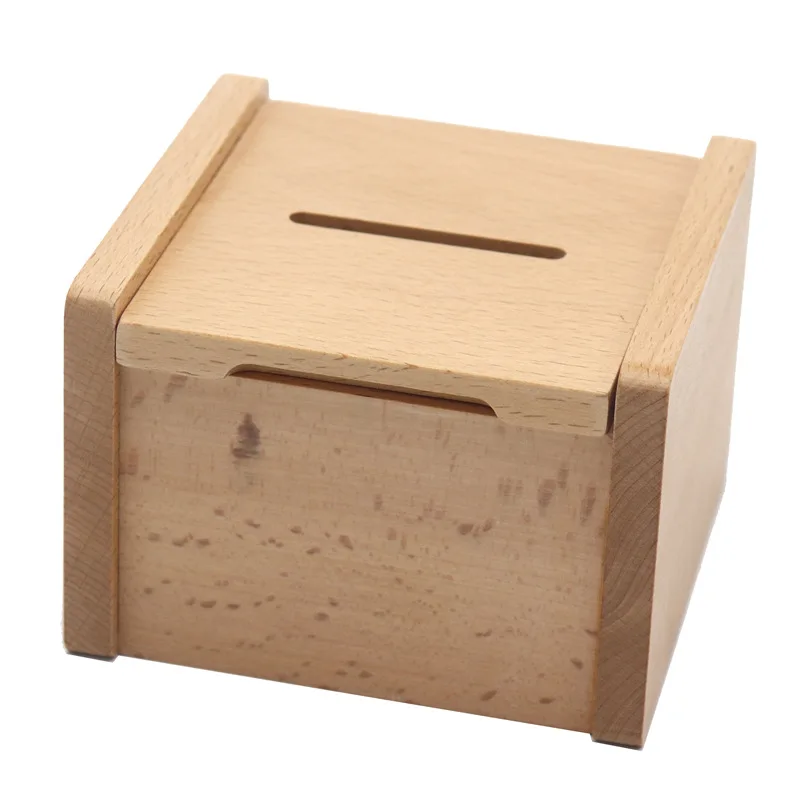 Montessori Wooden Coins Matching Box With 5 Coins Preschool Learning ...