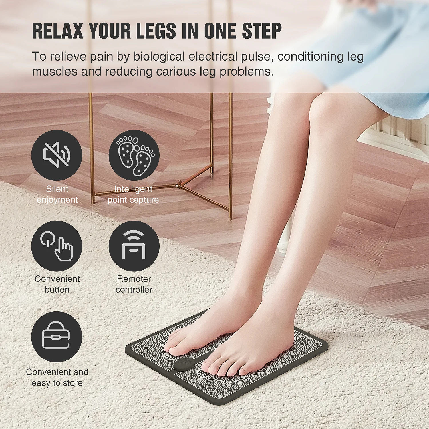 Tens Ems Impulse Electronic Foot Massager Pad Ems Foot Massager Pad ...