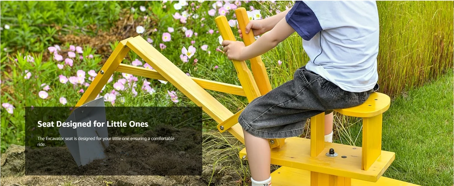 Kids Playground Equipment Wooden Sandbox Digging Toy with Working Crane ...