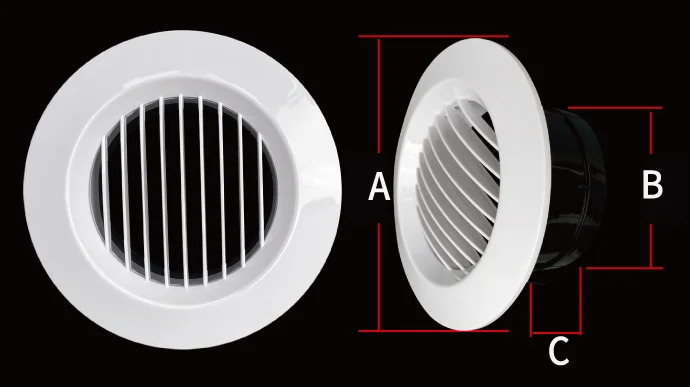 Air Conditioning Ceiling Vents Plastic Disc Valve Outlet Cover ...