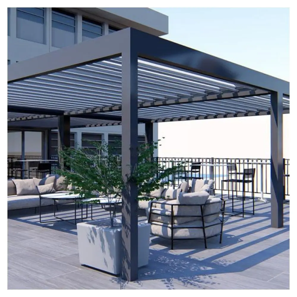 Prima Adjustable Roof Louver Aluminum Pergola Gazebo For Different ...