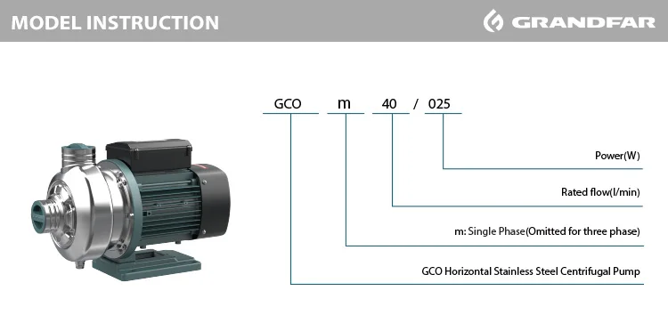 Grandfar Gco Series Stainless Electric Horizontal Centrifugal Pump ...