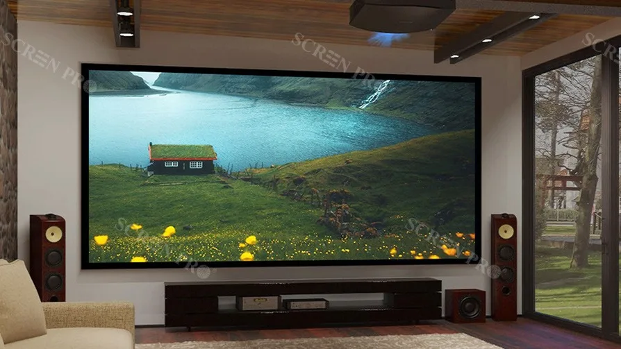 Projector Screen Fixed Frame 120 Inches 16:9 Projection Hd 3d With ...