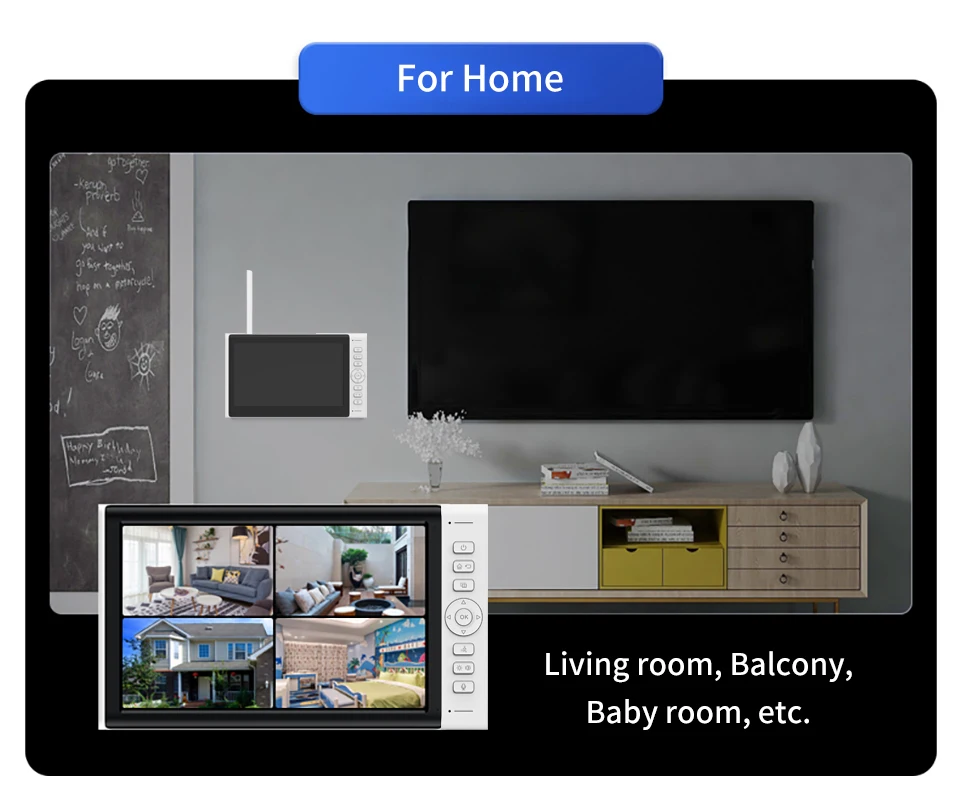 10 Inches Smart Ai Face 7 Inches Monitor Wireless Security Camera ...